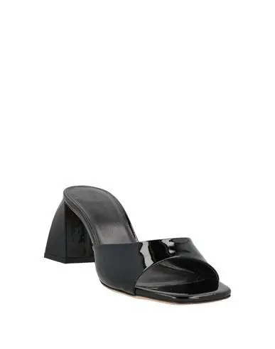 By Far Soft Leather Block Heel Slide Sandals