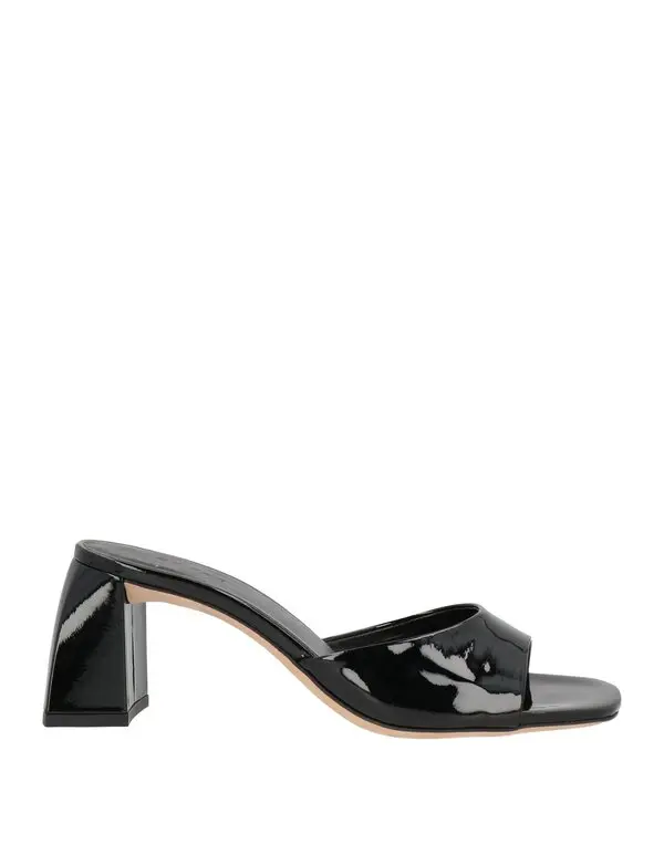 By Far Soft Leather Block Heel Slide Sandals