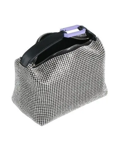 EERA Calfskin Hobo Bag With Crystal Embellishments - Silver