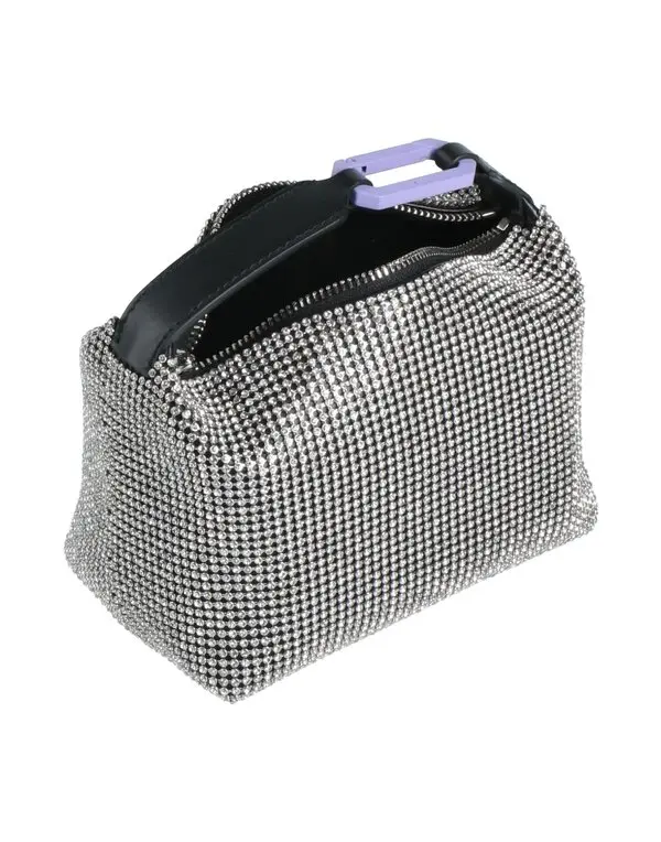 EERA Calfskin Hobo Bag With Crystal Embellishments - Silver