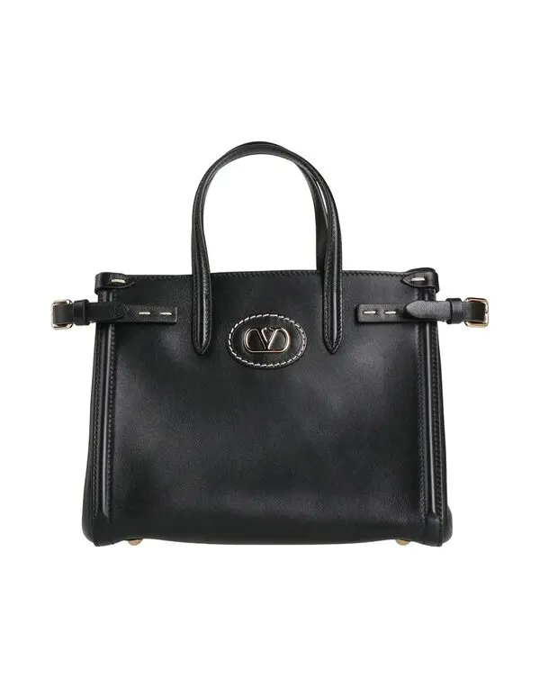 Valentino Garavani Leather Tote Handbag - Black