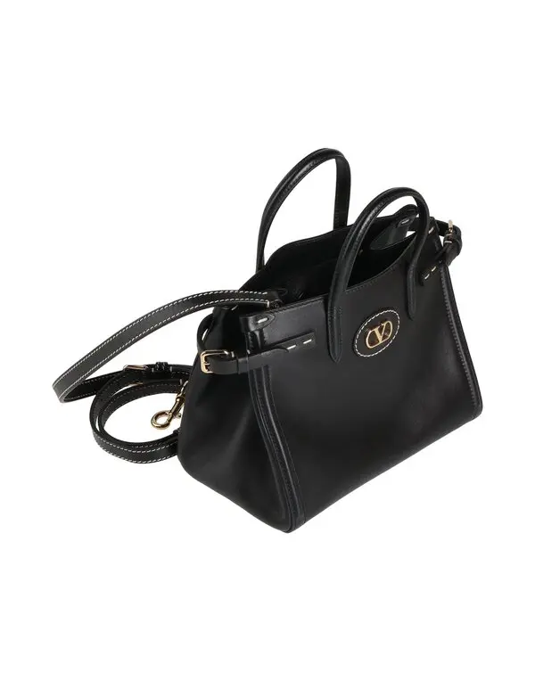 Valentino Garavani Leather Tote Handbag - Black
