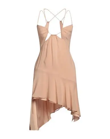Andamane Mini Asymmetric Pleated Dress - Sand