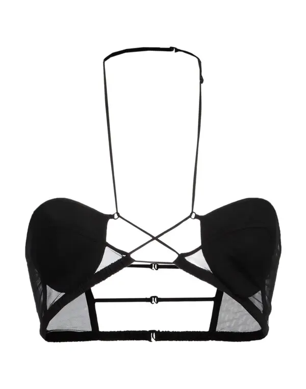 NENSI DOJAKA Crop Top In Virgin Wool And Elastane - Black