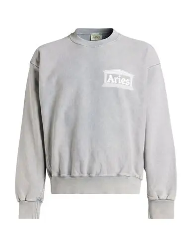 Aries Cotton French Terry Sweatshirt - Grey