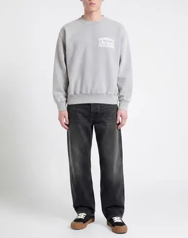 Aries Light Cotton Sweatshirt With Logo - Grey