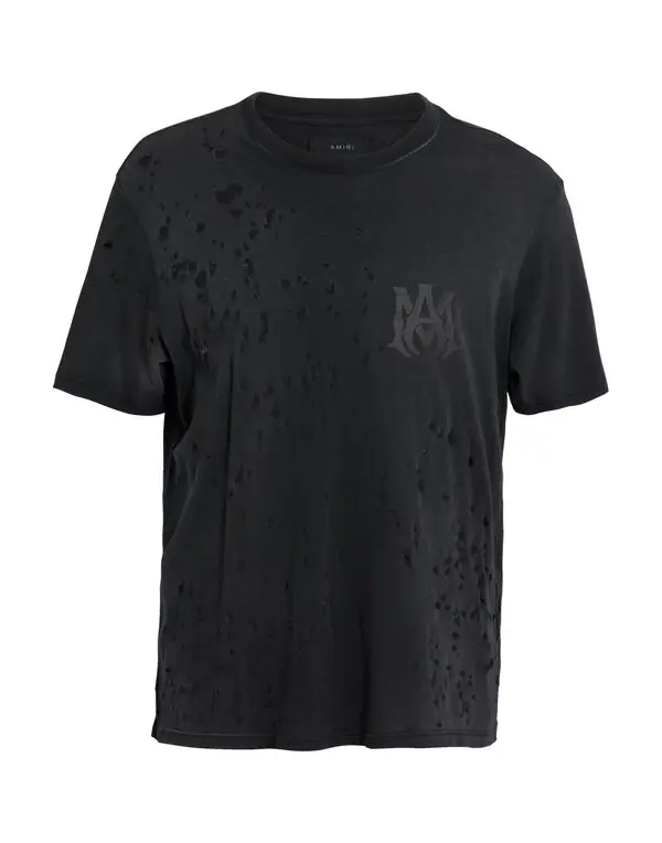 Amiri Distressed Logo-Print T-Shirt - Black - 37% Off | Editorialist