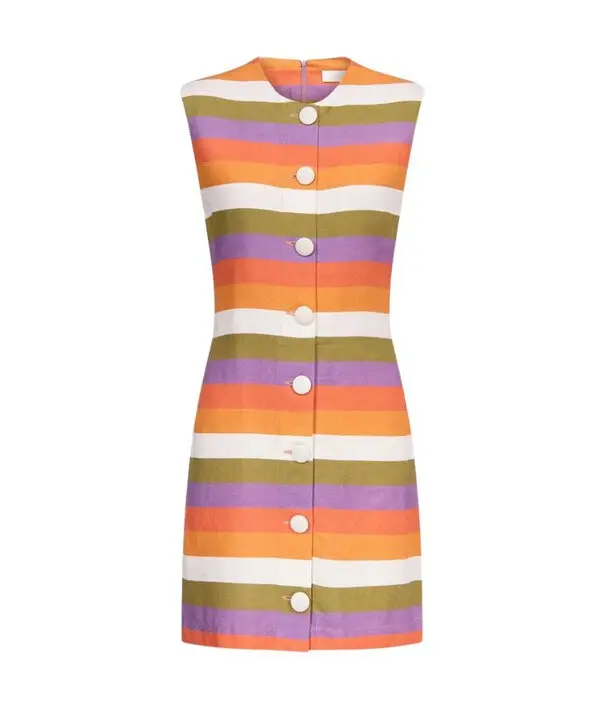 DESTREE Striped Button Detailed Dress