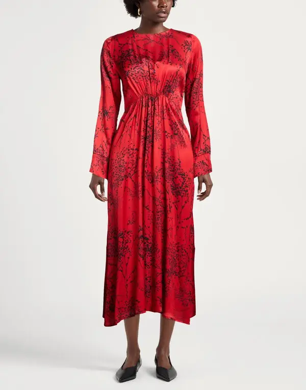 MANILA GRACE Midi Two-tone Dress