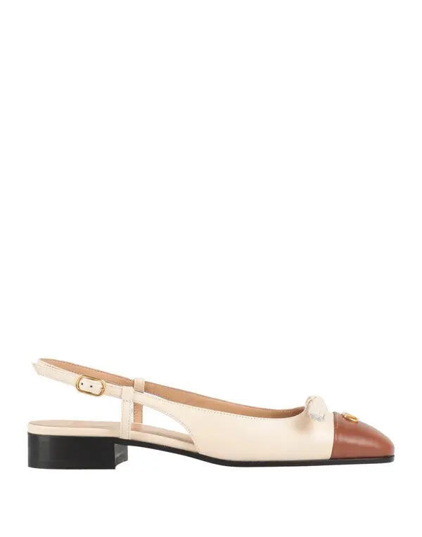 Valentino Garavani Leather Ballet Flats - Cream