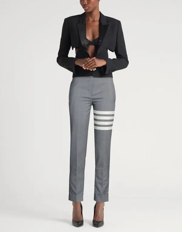 Thom Browne Tapered Cool Wool Pants - Grey
