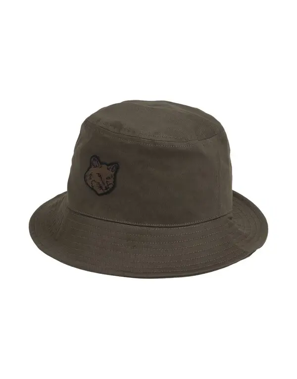 Maison Kitsuné Cotton Bucket Hat With Logo - Green