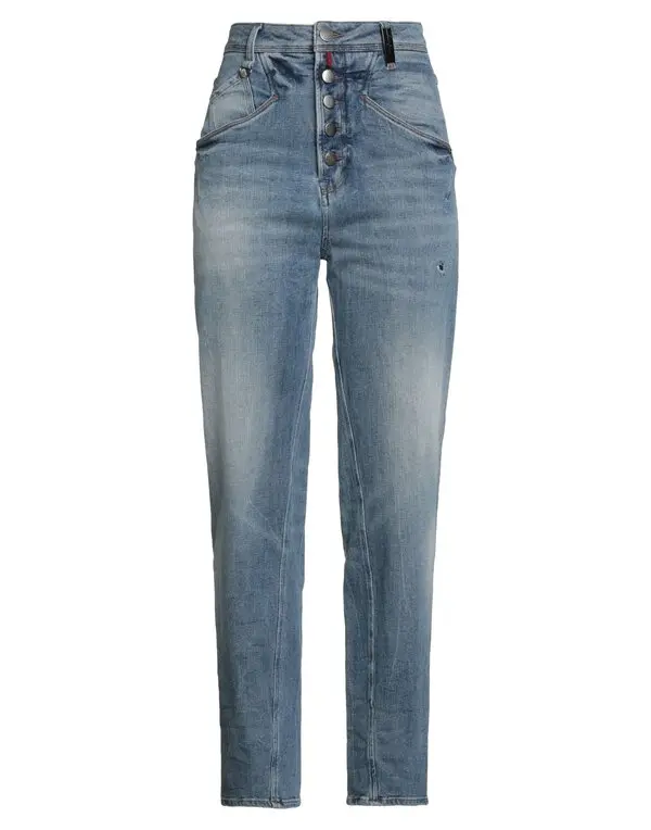 High Tapered Jeans In Stretch Denim