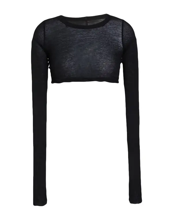 Rick Owens Cotton Jersey Crop Top - Black