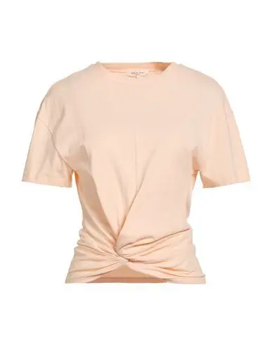 Rag & Bone Cotton Jersey Gathered Crewneck T-shirt - Orange
