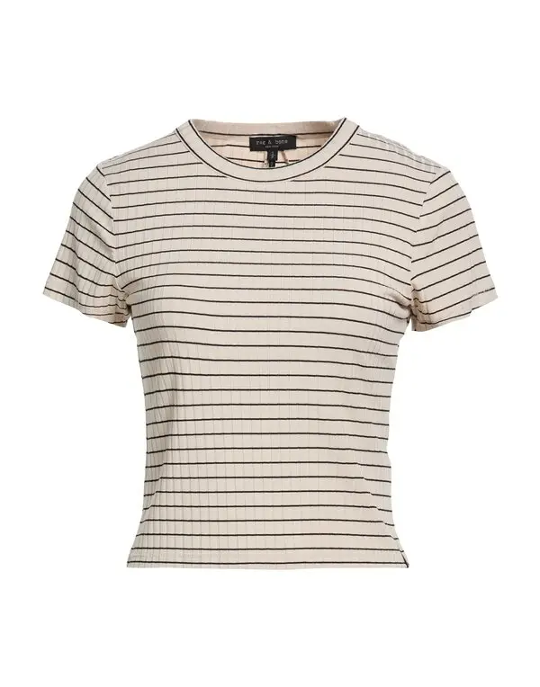 Rag & Bone Striped Ribbed Jersey Crewneck T-shirt
