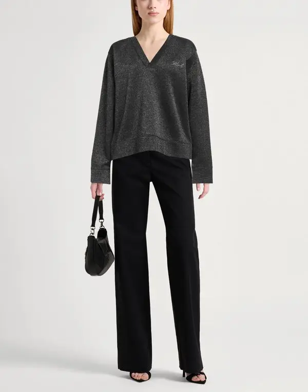Karl Lagerfeld T-shirt In Viscose, Polyester, And Metallic Fiber
