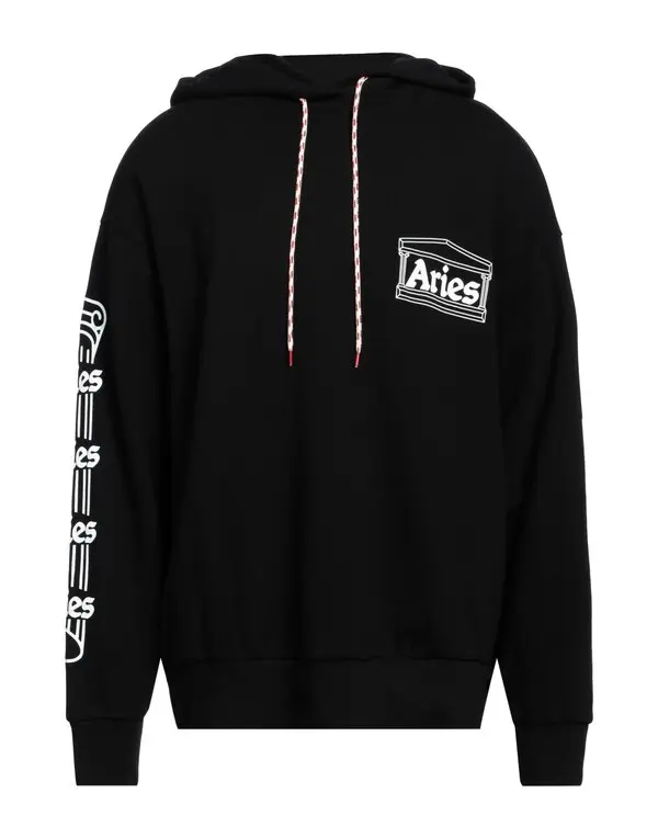 Aries Cotton Fleece Sweatshirt - Black