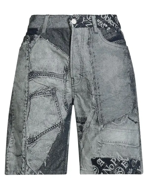Aries Denim Jacquard Patchwork Shorts