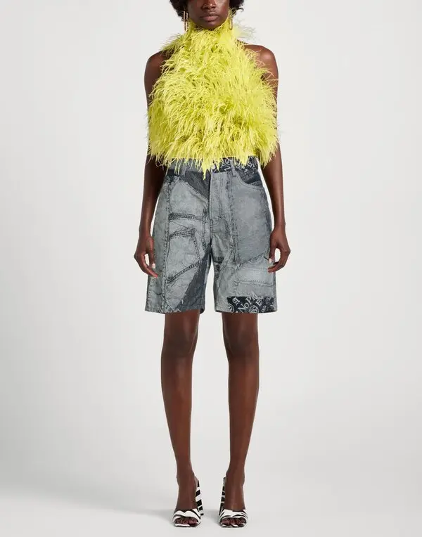 Aries Denim Jacquard Patchwork Shorts