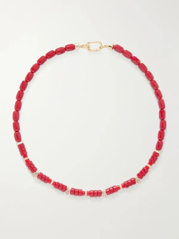 MARTHA CALVO Alba Gold-plated Necklace - Red