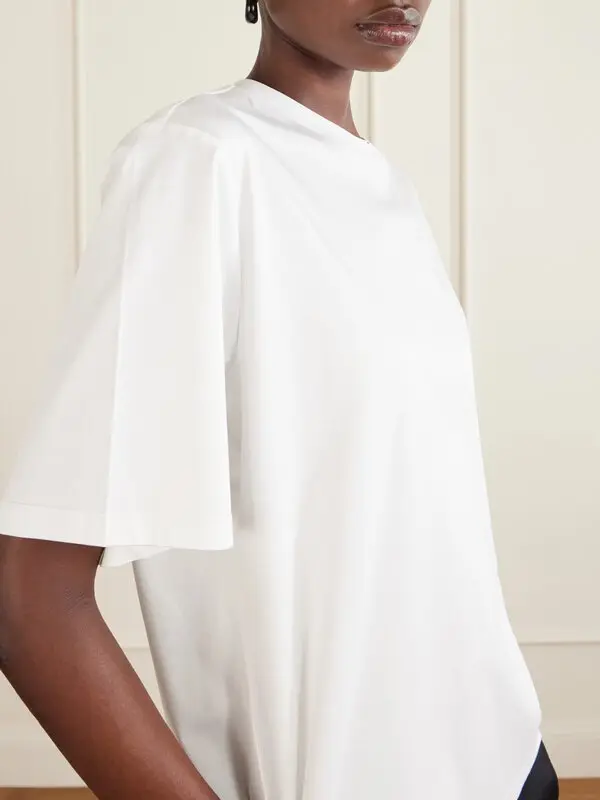 RÓHE Oversized Cotton, Modal, And Silk-blend T-shirt - White