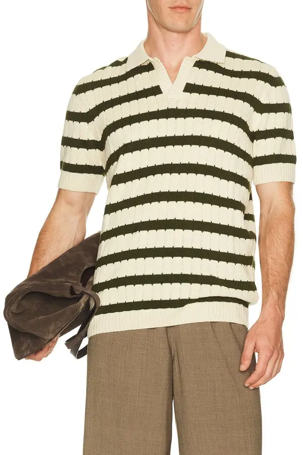 PERCIVAL Stine Knitted Polo - Ecru
