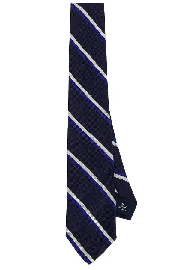 Polo Ralph Lauren Double Stripe Woven Neck Tie - Navy, Blue, & White
