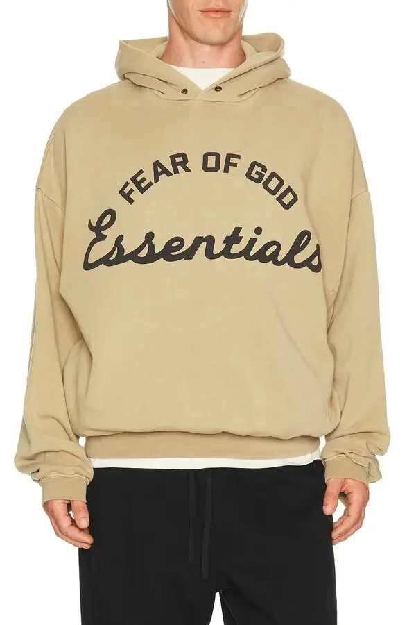 Fear Of God Training 90's Hoodie In Black - Faded Dune