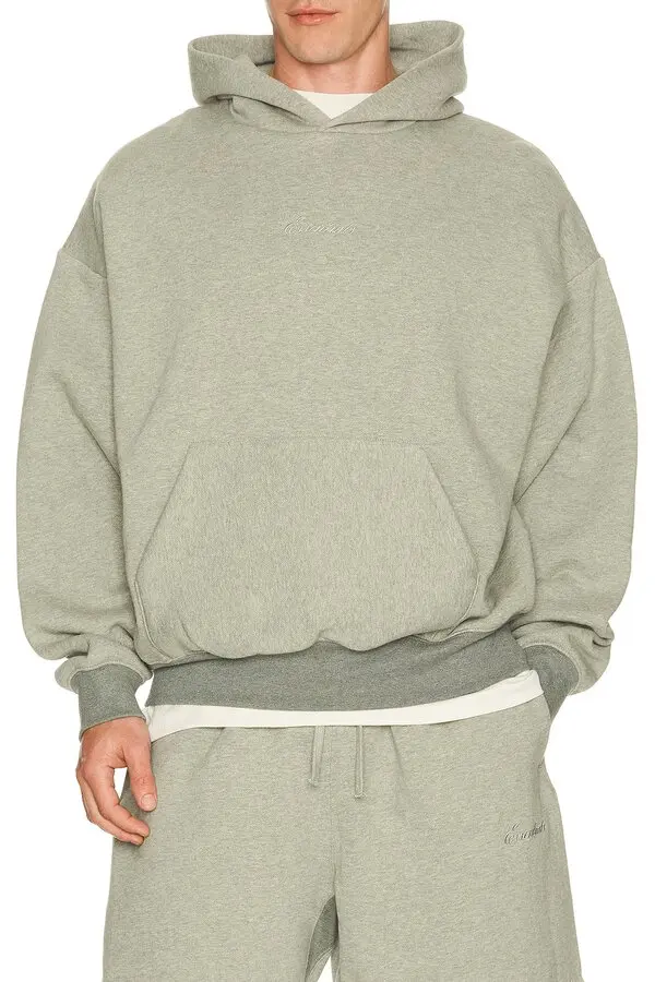 Fear Of God Signature Classic Hoodie In Grey - Concrete Heather & Dark Concrete Heather