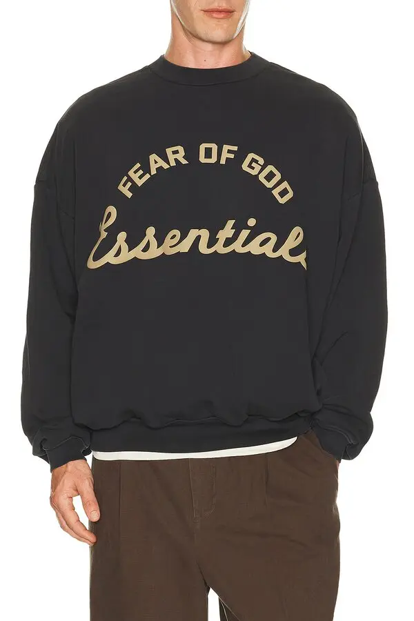 Fear Of God Training 90's Crewneck Sweatshirt In Grey - Faded Black