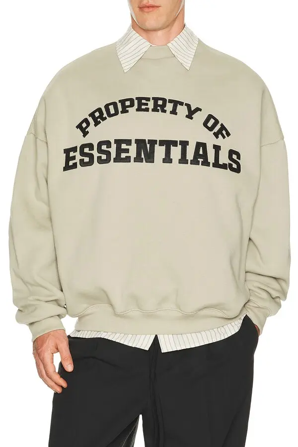 Fear Of God Property Lounge Crewneck Sweatshirt In Grey - Seal