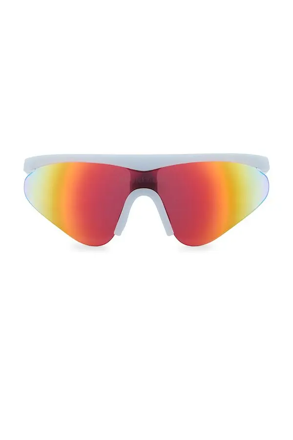 DISTRICT VISION Momoka Pacer Sunglasses In White - Nimbus & D+ Spectral Mirror