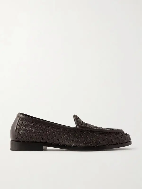 Bottega Veneta Intrecciato Leather Loafers - Brown