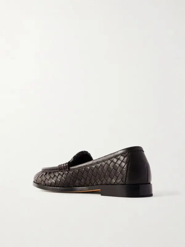 Bottega Veneta Intrecciato Leather Loafers - Brown