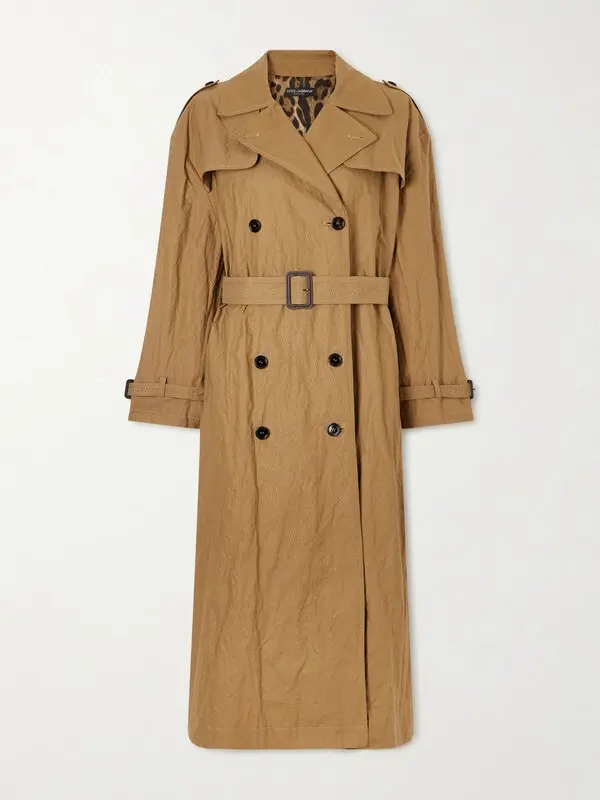 Dolce & Gabbana Double-breasted Cotton-blend Trench Coat - Neutrals