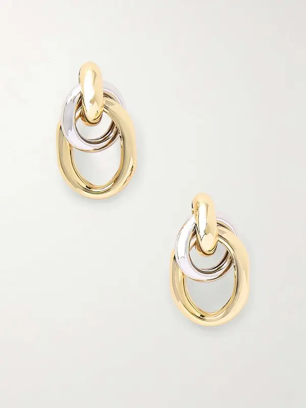 MARTHA CALVO Two-tone Gold And Rhodium-plated Earrings - Multi