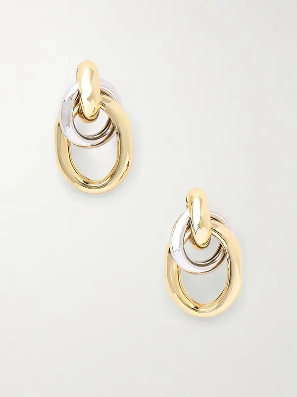 MARTHA CALVO Two-tone Gold And Rhodium-plated Earrings - Multi