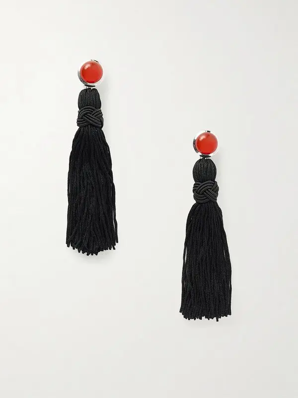 SOPHIE BUHAI Cleo Tasseled Earrings - Red