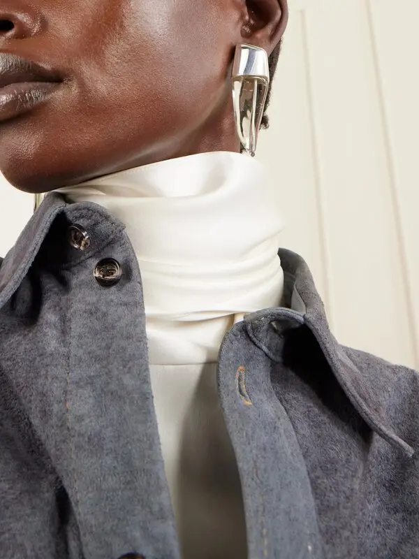Bottega Veneta Tone And Glass Earrings - Silver