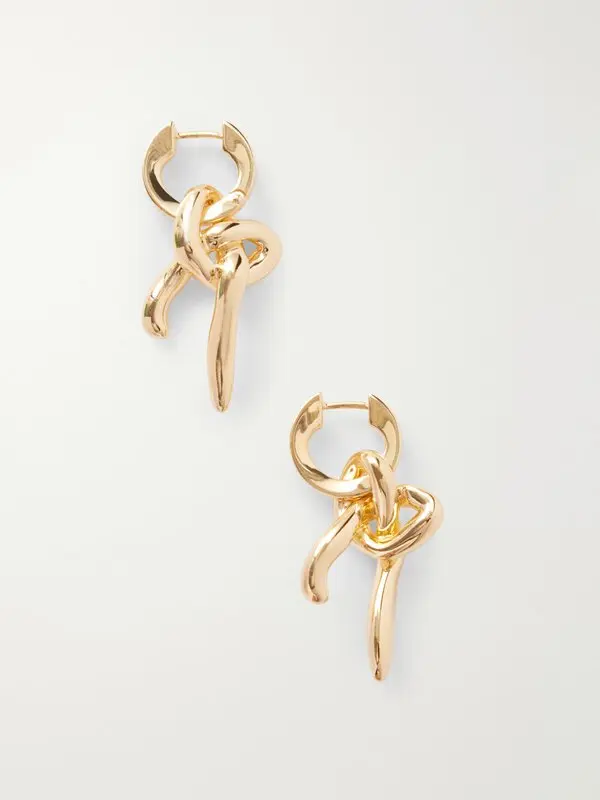 Bottega Veneta Plated Silver Clip-on Earrings - Gold