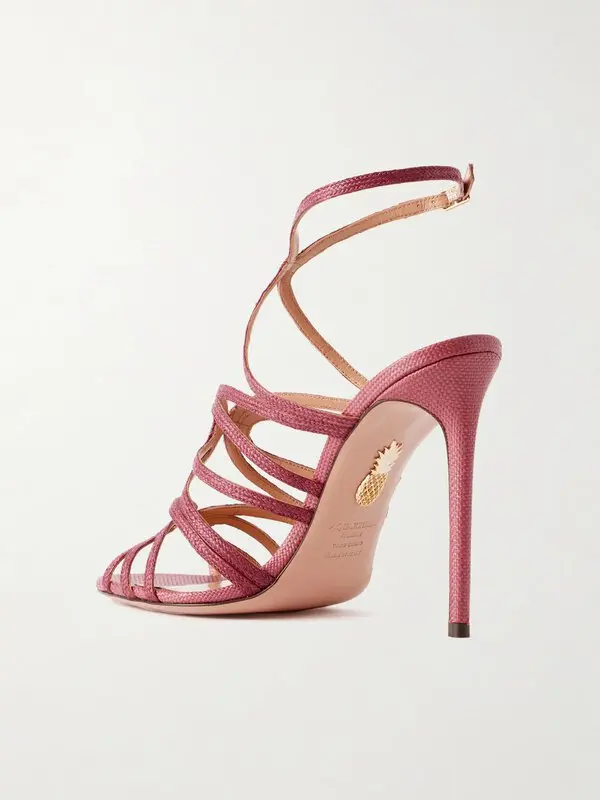 AQUAZZURA Serenade 105 Raffia Sandals
