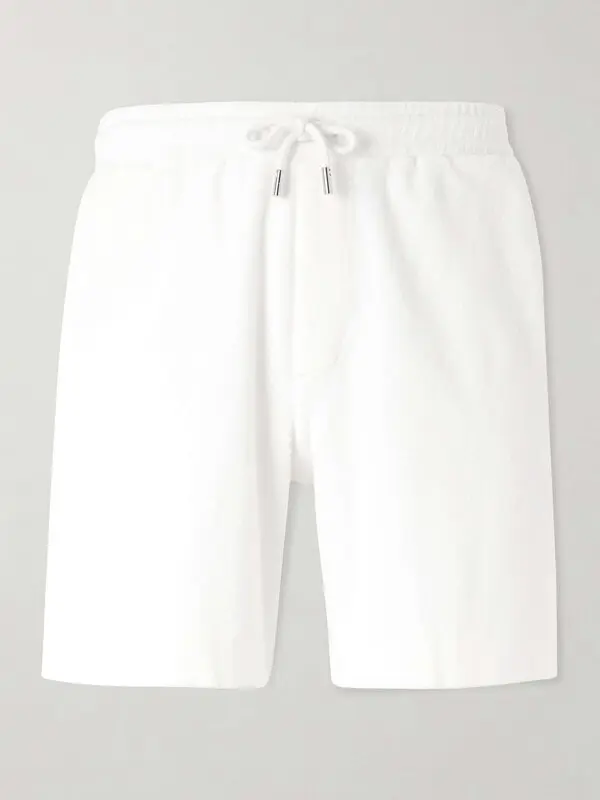 Mr P. Straight-leg Cotton And Silk-blend Terry Shorts - White