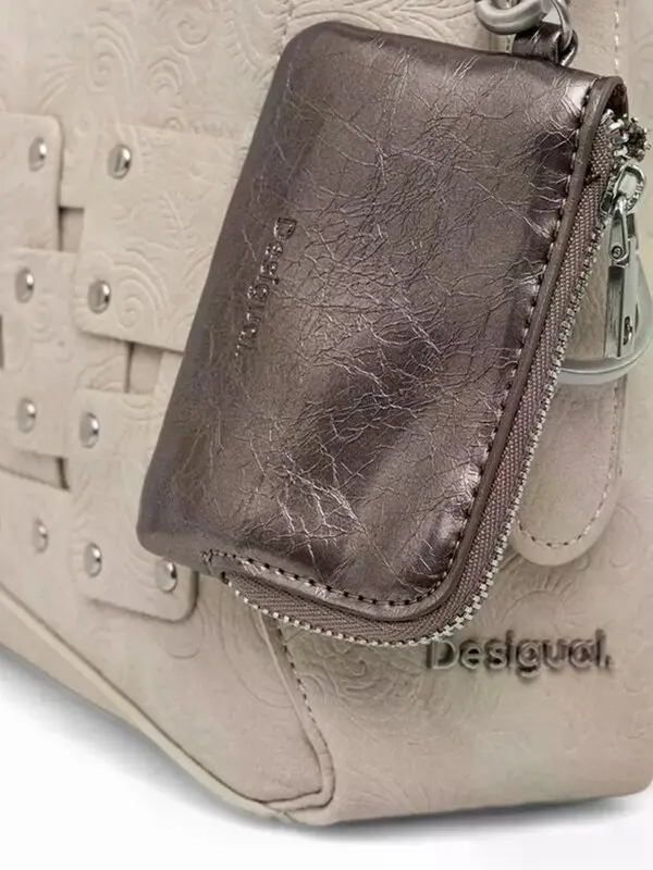 Desigual Embossed Studded Shoulder Bag