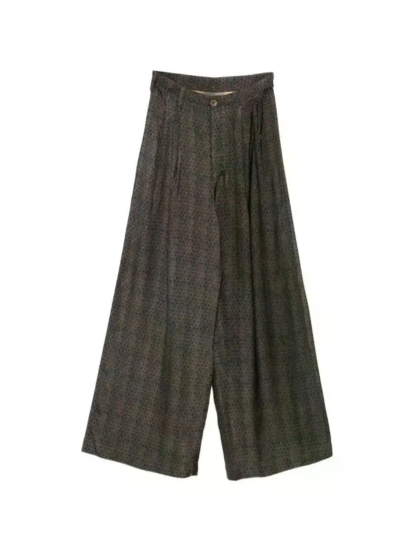 UMA WANG Geometric Print Wide-leg Trousers