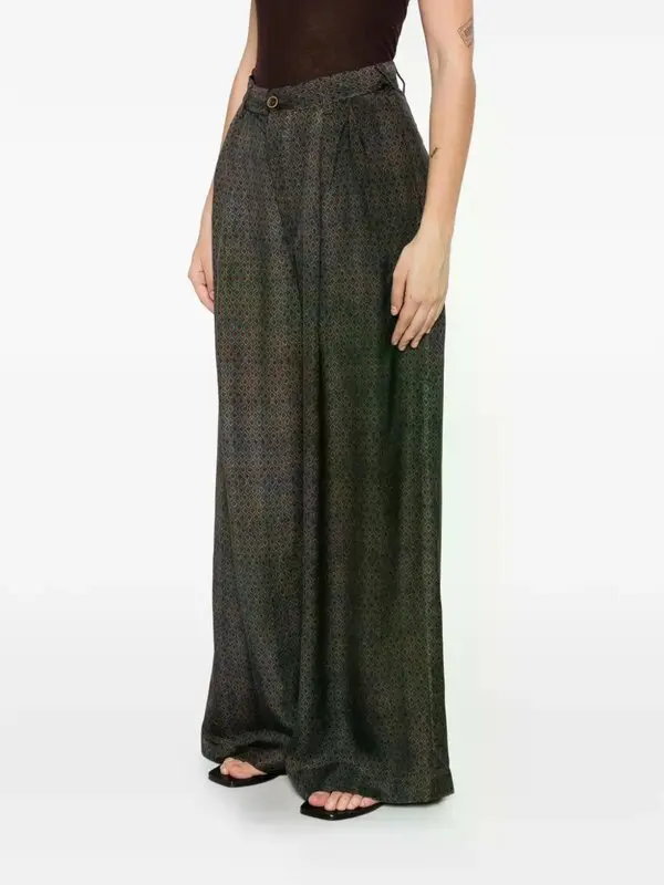 UMA WANG Geometric Print Wide-leg Trousers