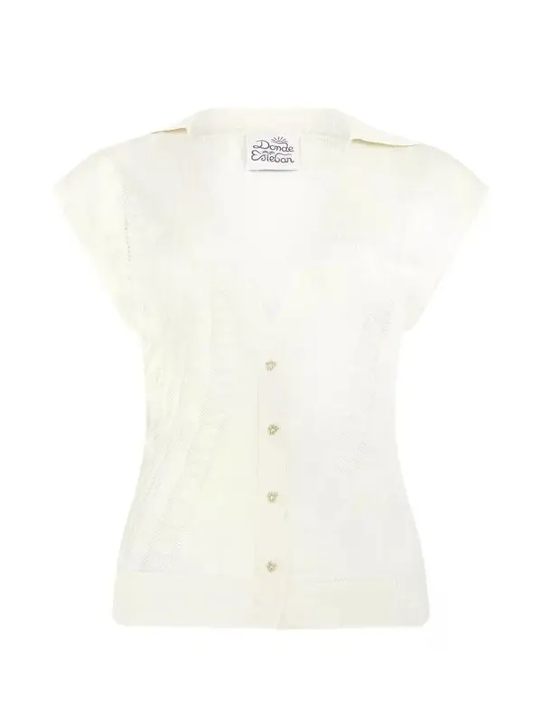 DONDE ESTEBAN Pointelle-knit Shirt - Neutrals
