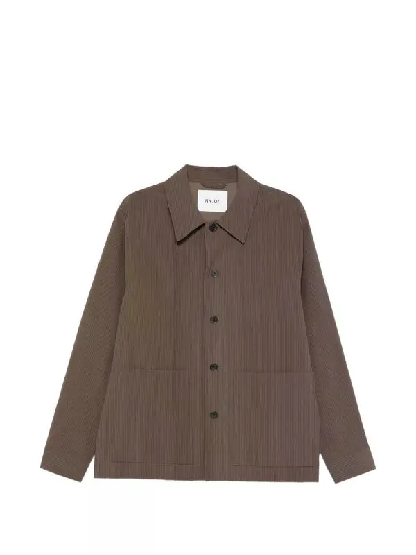 Nn07 Striped-pattern Shirt - Brown