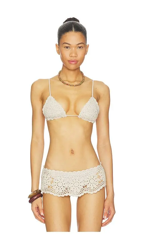 Frankies Bikinis Elena Crochet Bikini Top - Birthday Suit