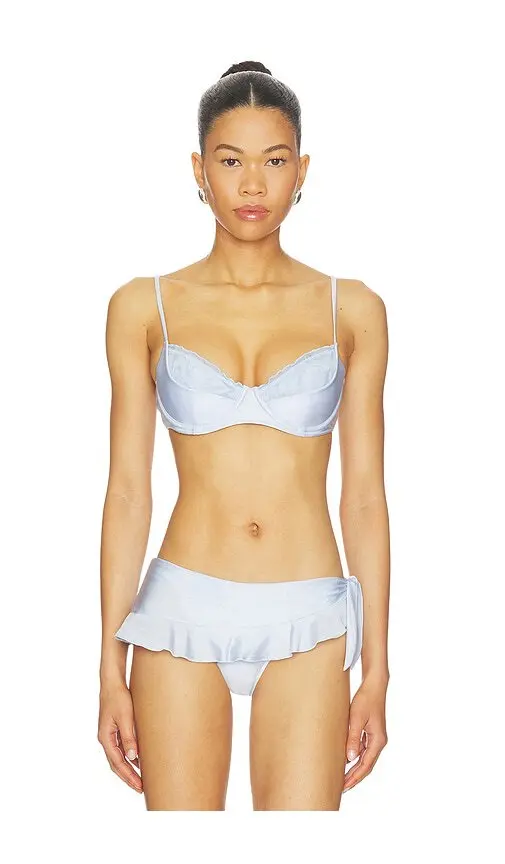 Frankies Bikinis Austin Satin Top - Frosting